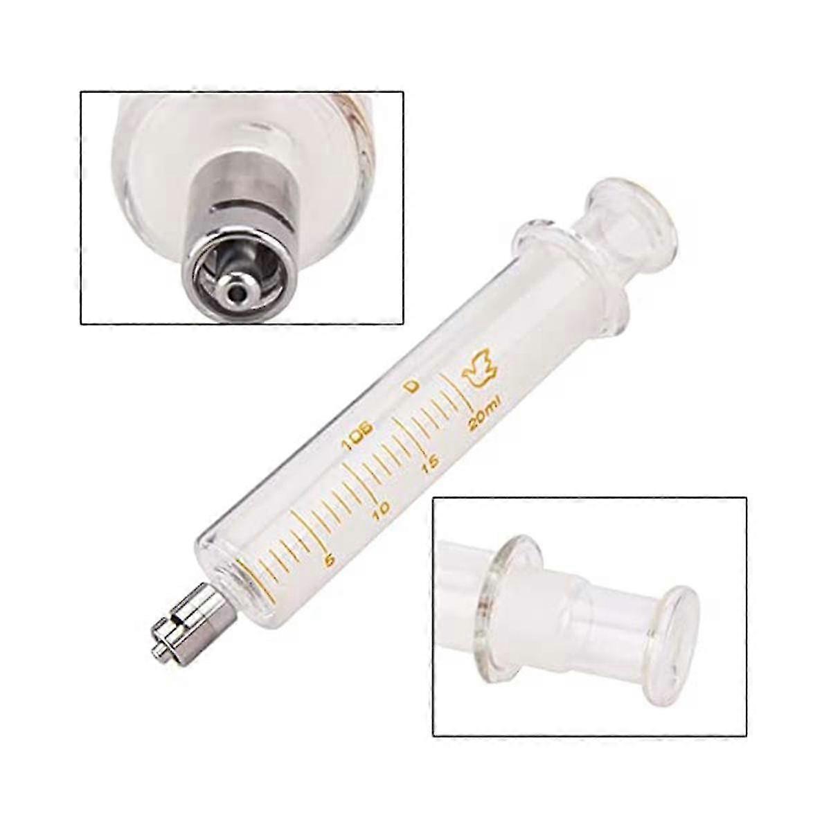 2 Pack Glass Syringe Luer Lock 20ML with No Needle for Industry Arts ...