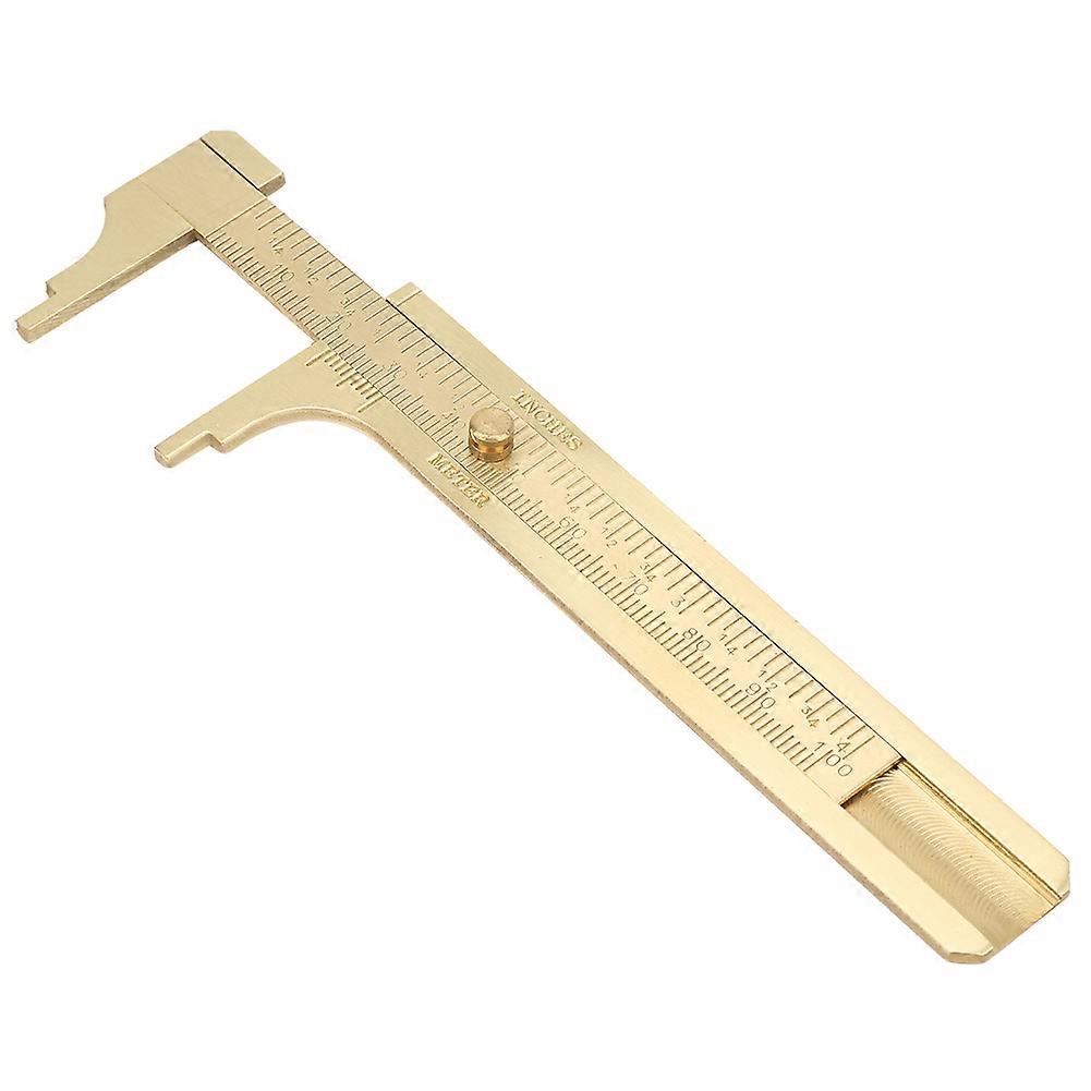 Double Scale Vernier Caliper Portable Brass Sliding Caliper Gauge Ruler ...