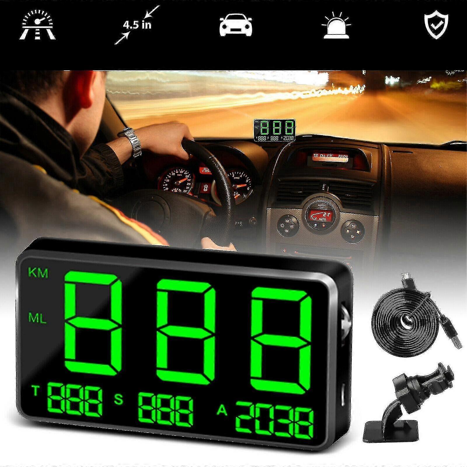 Car Gps Speedometer Head Up Display Overspeed Mph/km/h Warning Alarm ...
