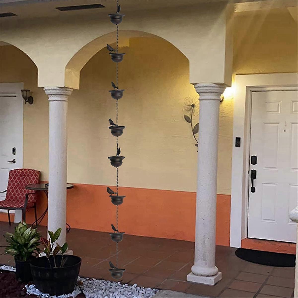 Bird Rain Chain Decorative Metal Rainwater Collection Chain Outdoor ...