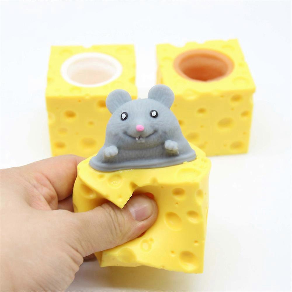 Cute Cheese Mouse Squeeze Toys Cheese Mouse Cup Sensory Fidget Toys ...