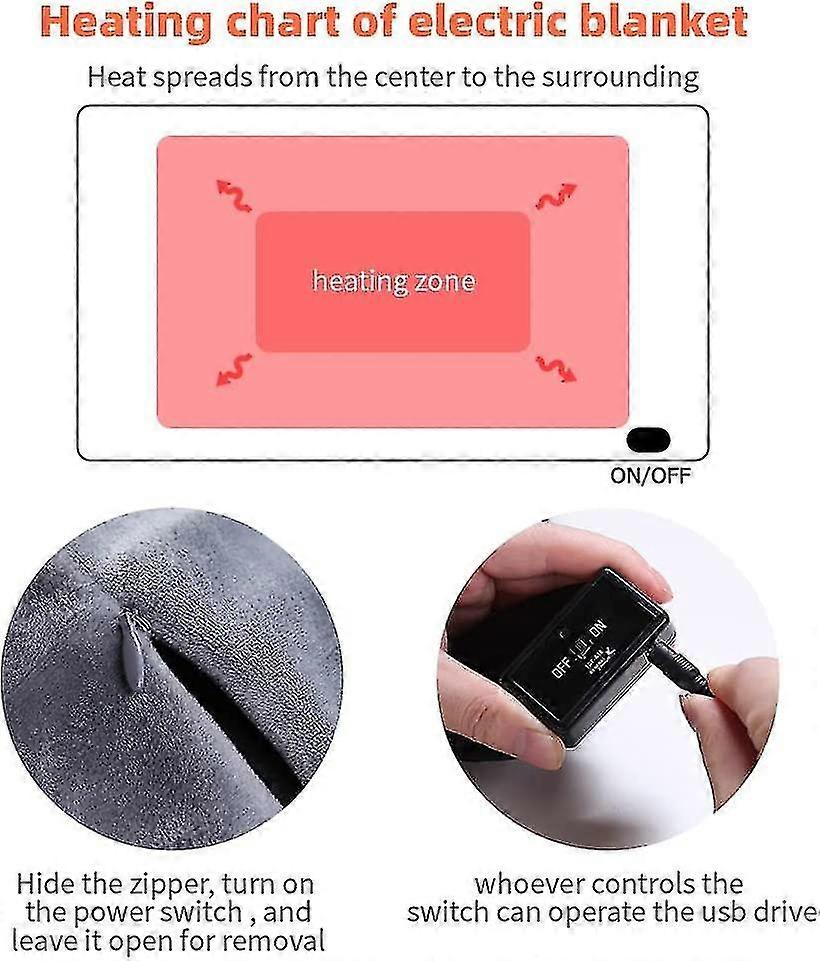 Electric Heated Throw Usb Heated Wrap Shawl Portable Wearable Heat ...