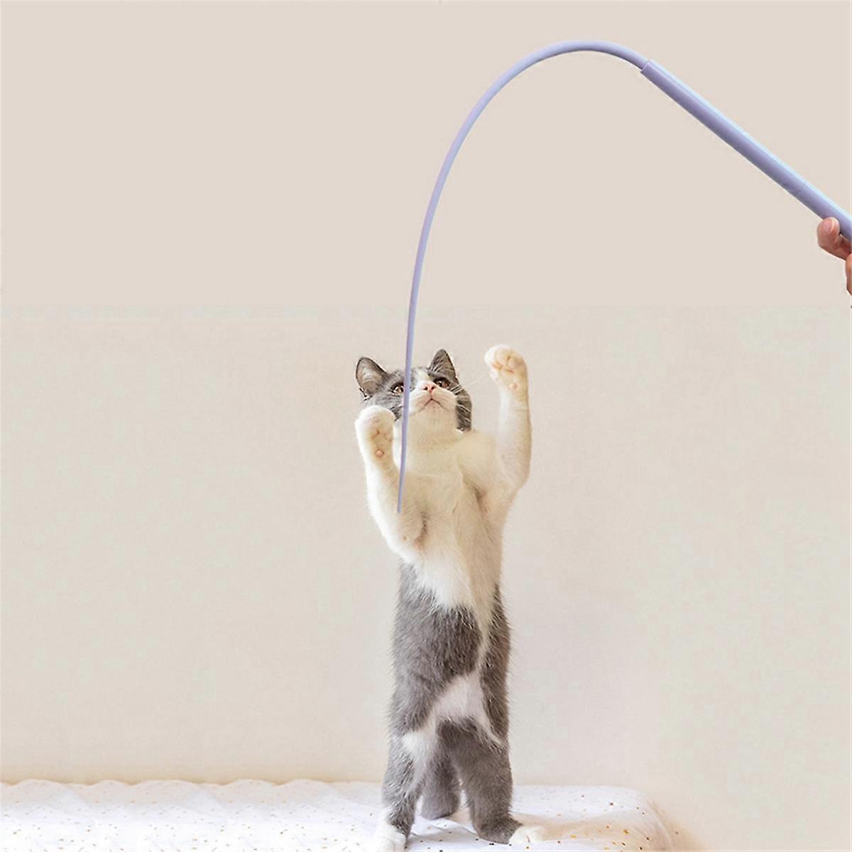 Mulated Mouse Tail Cat Toy Cat Teaser Funny Stick Silicone Long Tail ...