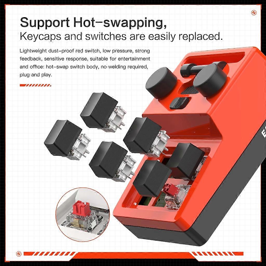 Custom Programming Macro Knob Keyboard 6 Keys Macropad Copy Paste RGB Keypad | Fruugo UK