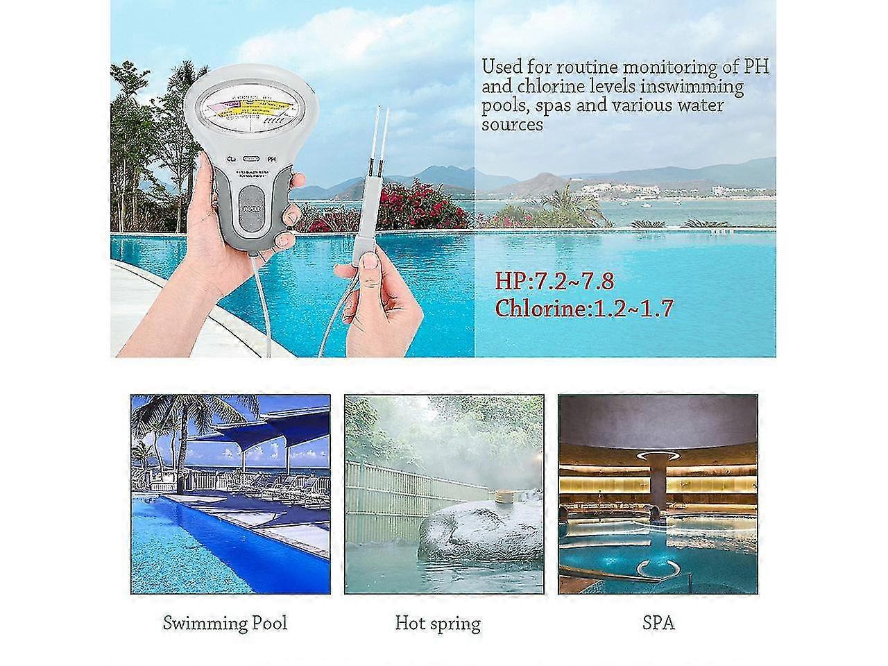 Tester 2 In 1 Water Quality Ph & Chlorine Level Portable Digital Ph ...