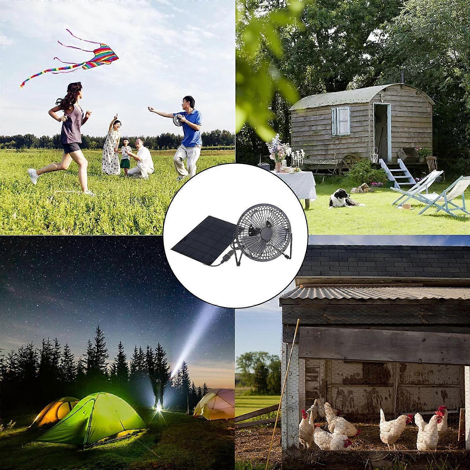 Portable Solar Extractor Greenhouse Fan for Outdoor Camping, RV, 4In ...