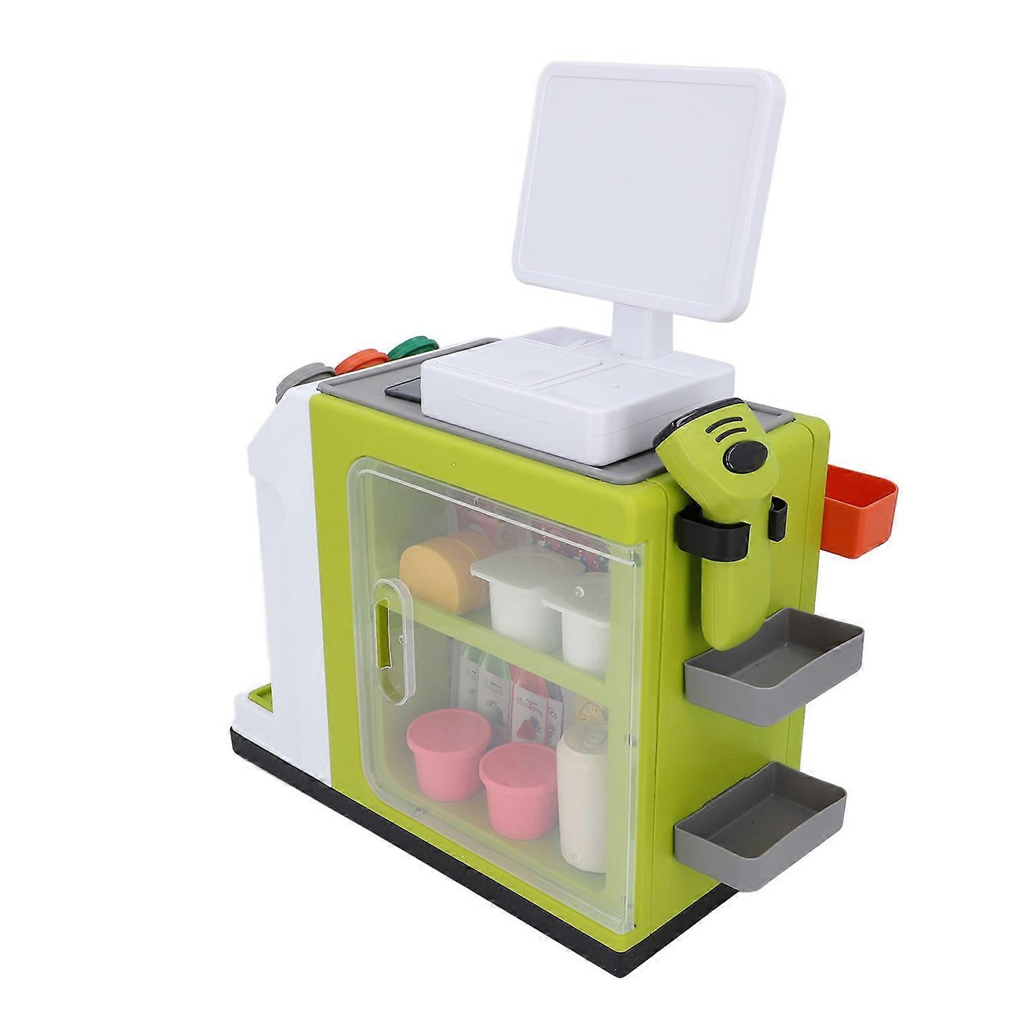 Pretend Supermarket Cashier Register Toy with Realistic Coffee Machine ...