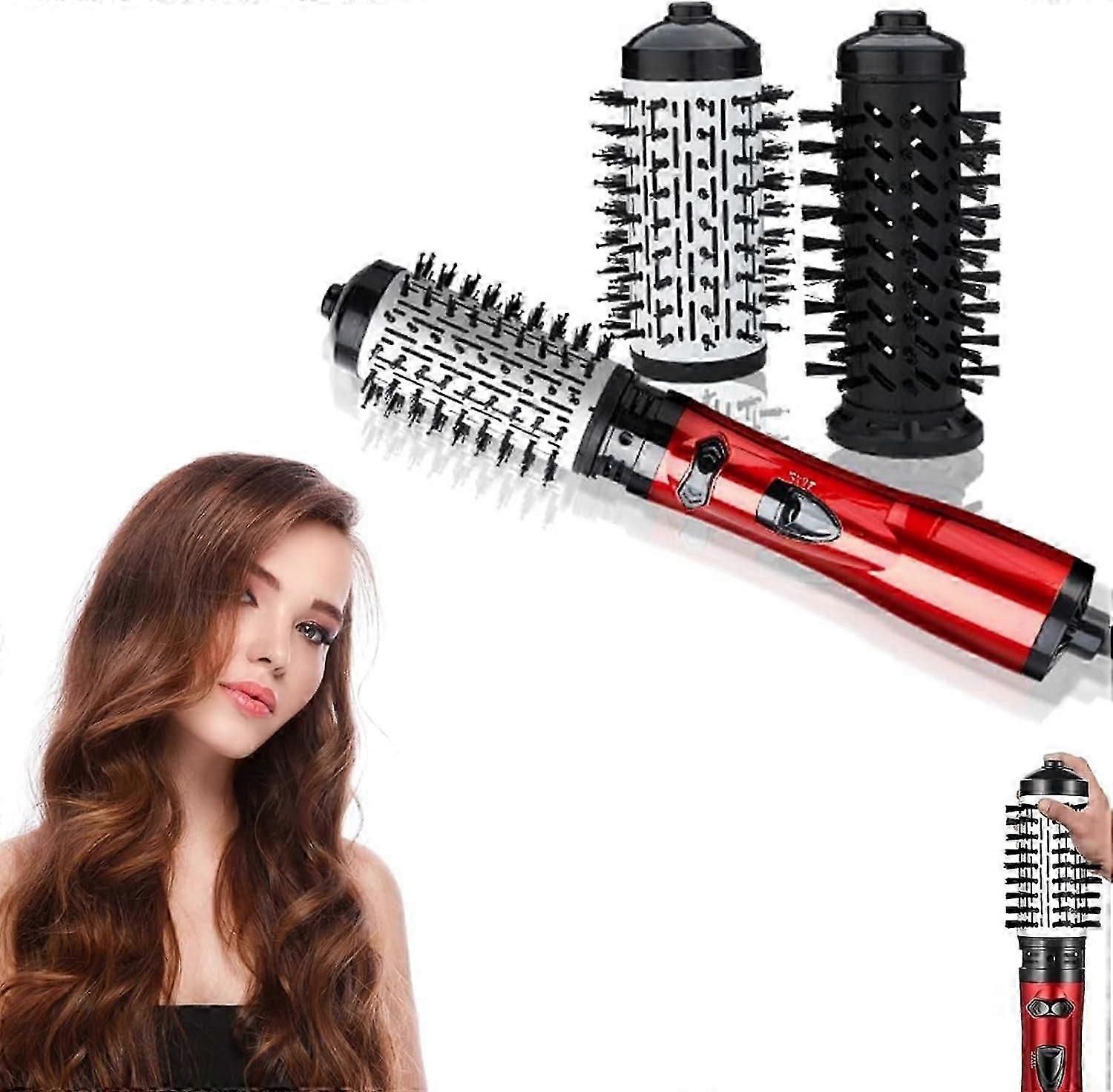 3-in-1 Hot Air Styler and 360 Rotating Hair Dryer Dry Curl Hair Straighten Brush | Fruugo UK