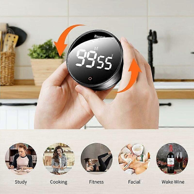 Baseus Kitchen Timer LED Digital Timer Magnetic Countdown, 3 Levels ...