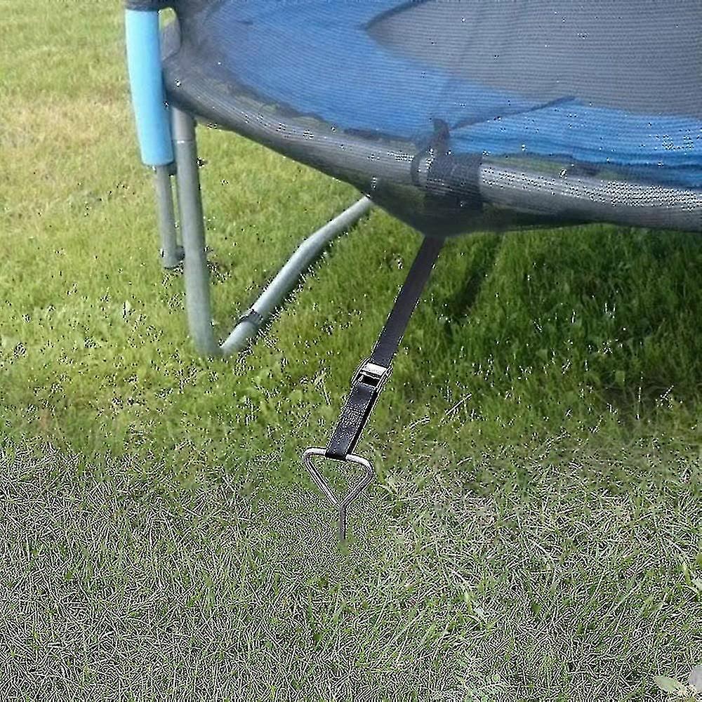 4 Sets Heavy Duty Trampoline Anchor Stakes Ground Anchor Kit - Stainless Galvanized Steel Stakes ...