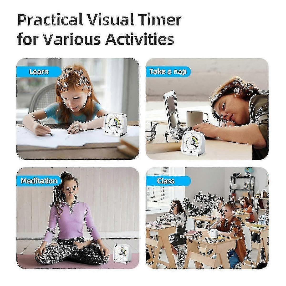 60 Minute Visual Timer with Night Light, Countdown Timer, Pomodoro ...