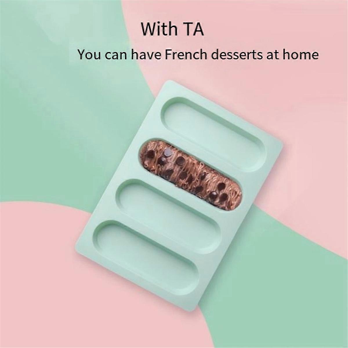 Hot Dog Bun Pan, Silicone Hot Dog Bun Mold Non-Stick Bread Form Mini ...