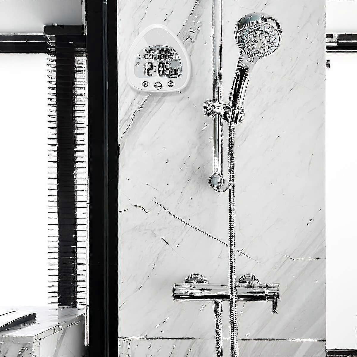 Bathroom Clock, Lcd Digital Alarm With Waterproof Touch Shower Clock ...