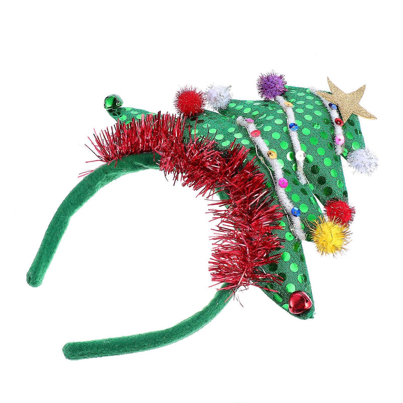 Christmas Tree Headband for Adults Festive Hair Hoop Party Accessory ...