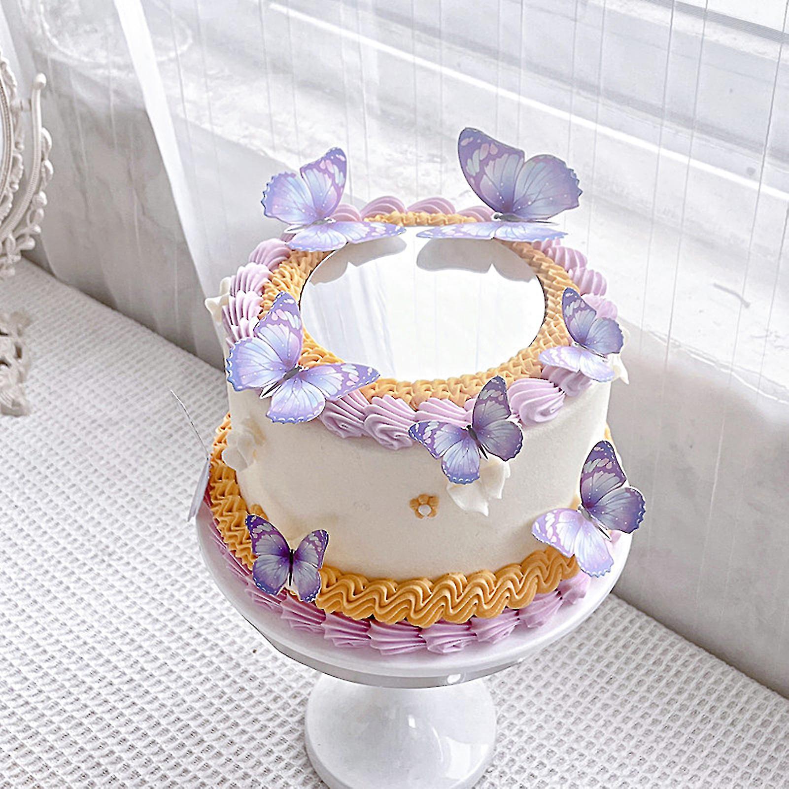 18pcs/set Butterfly Cake Toppers Realistic Vivid Image Food Grade ...