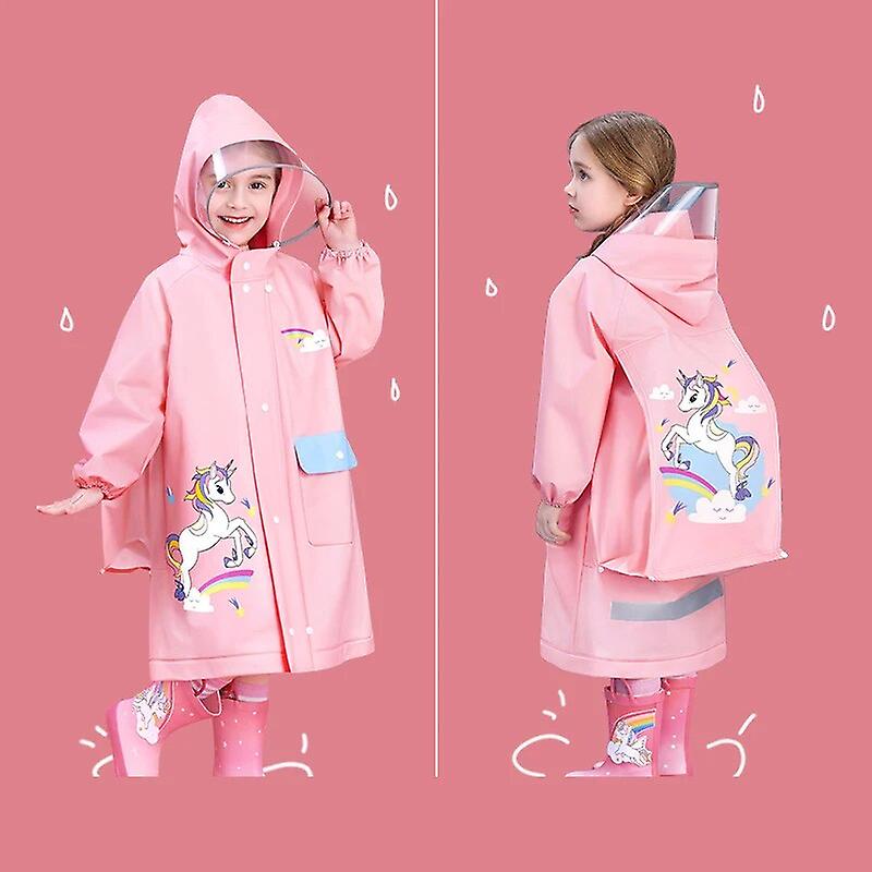 Eva Children's Raincoat Boys And Girls Full Body Waterproof Kindergarten Pupils Bring Schoolbags ...