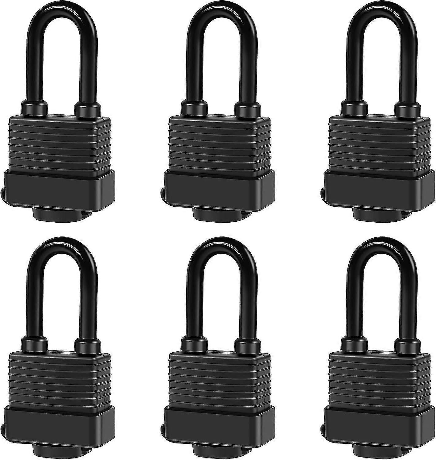 6pcs Waterproof Padlocks With 12 Steel Keys 1-9/16inch Wide Anti-theft ...
