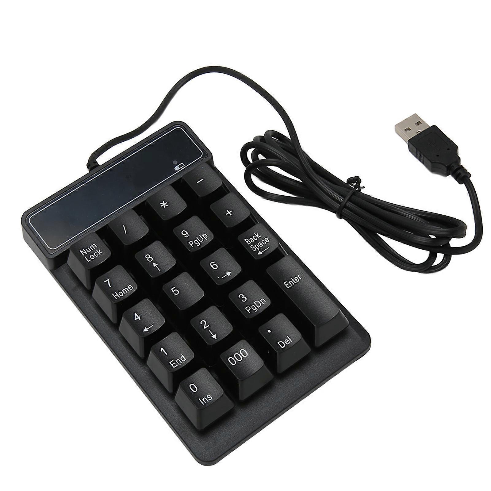 Wired Number Pad Black USB Connection 19 U Shaped Keys Plug and Play ...