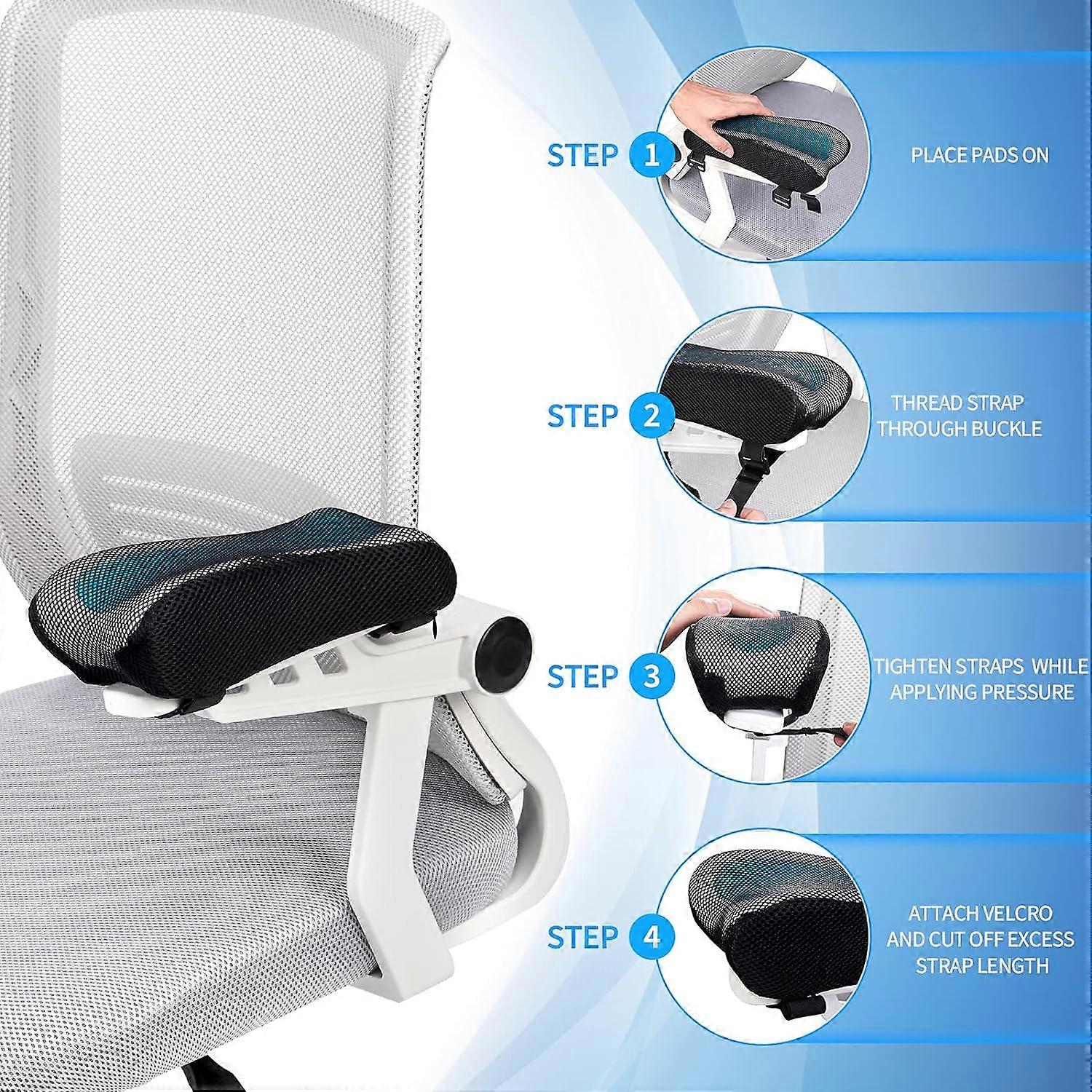 Office Chair Armrest Covers - Foam Elbow Rest With Ergonomic Shape ...