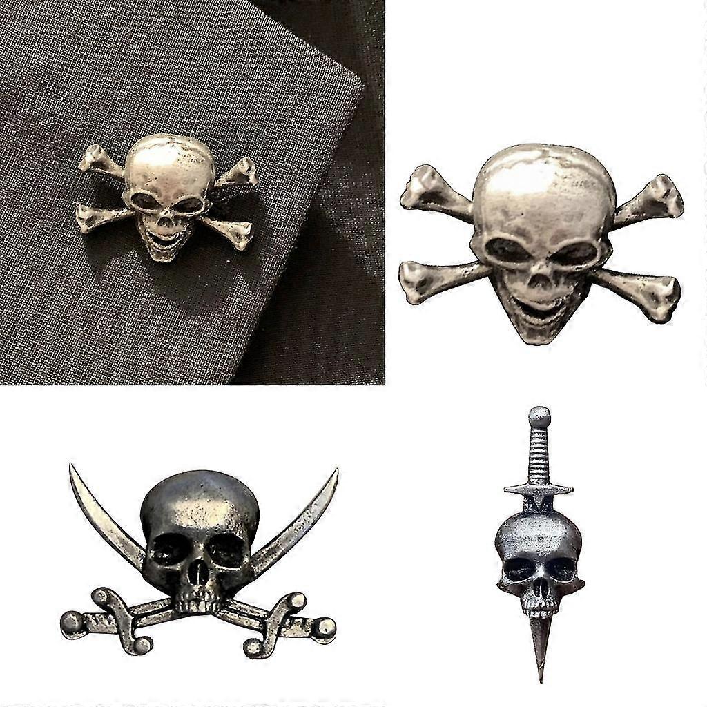 Gothic Skull Daggers Badge Pin Retro Brooch For Hip Hop Rock Halloween ...