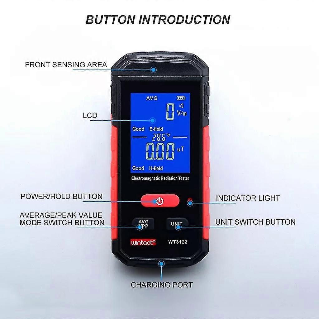 Electromagnetic Field Radiation Detector Tester Emf Meter Rechargeable ...
