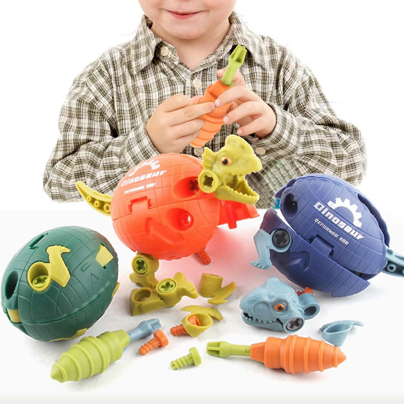 DIY Dinosaur Toy Deformable Dinosaur Egg Plastic Screwdriver Assembly ...
