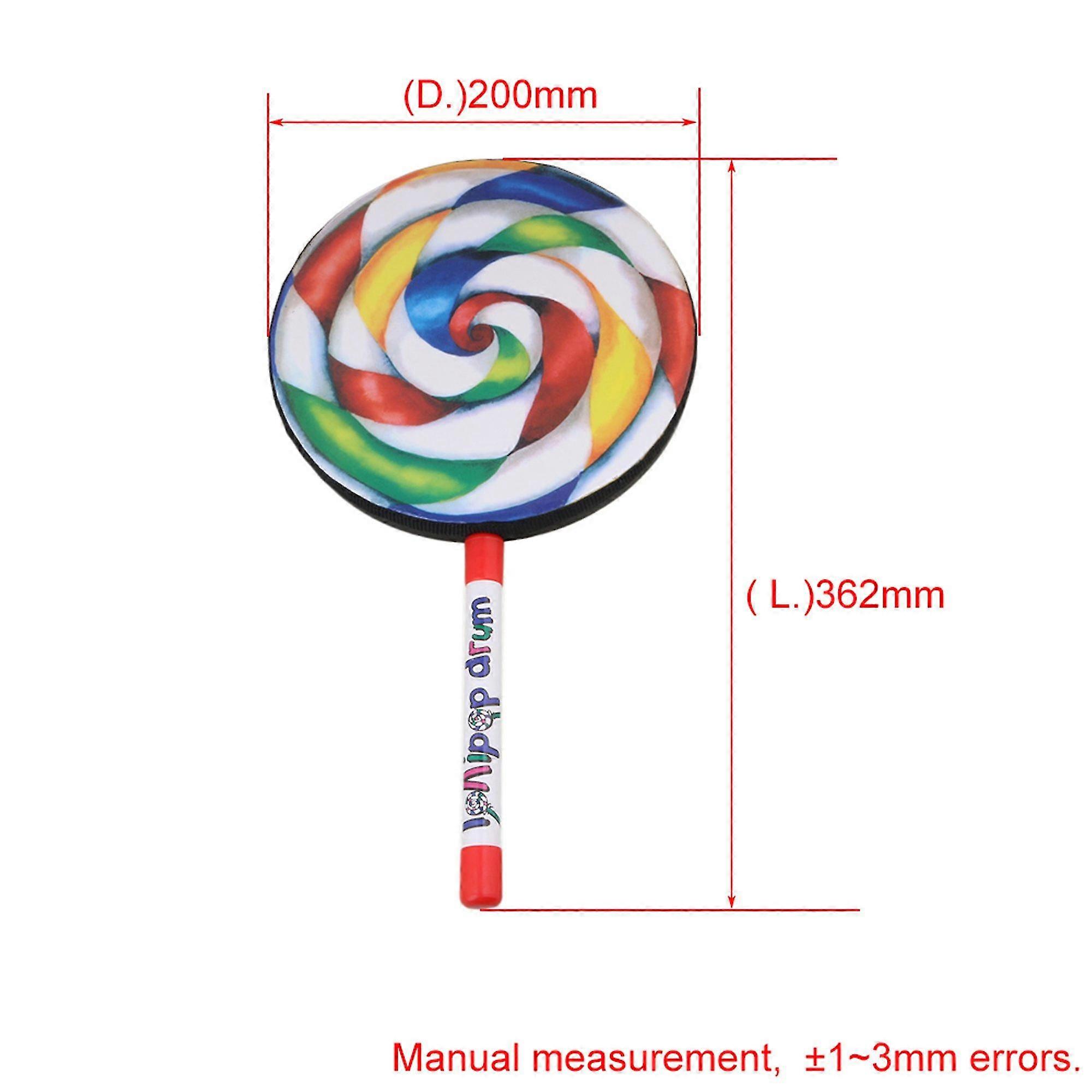 5Pieces 7.9 Inch Lollipop Shape Drum Percussion Education Toys for Kids ...
