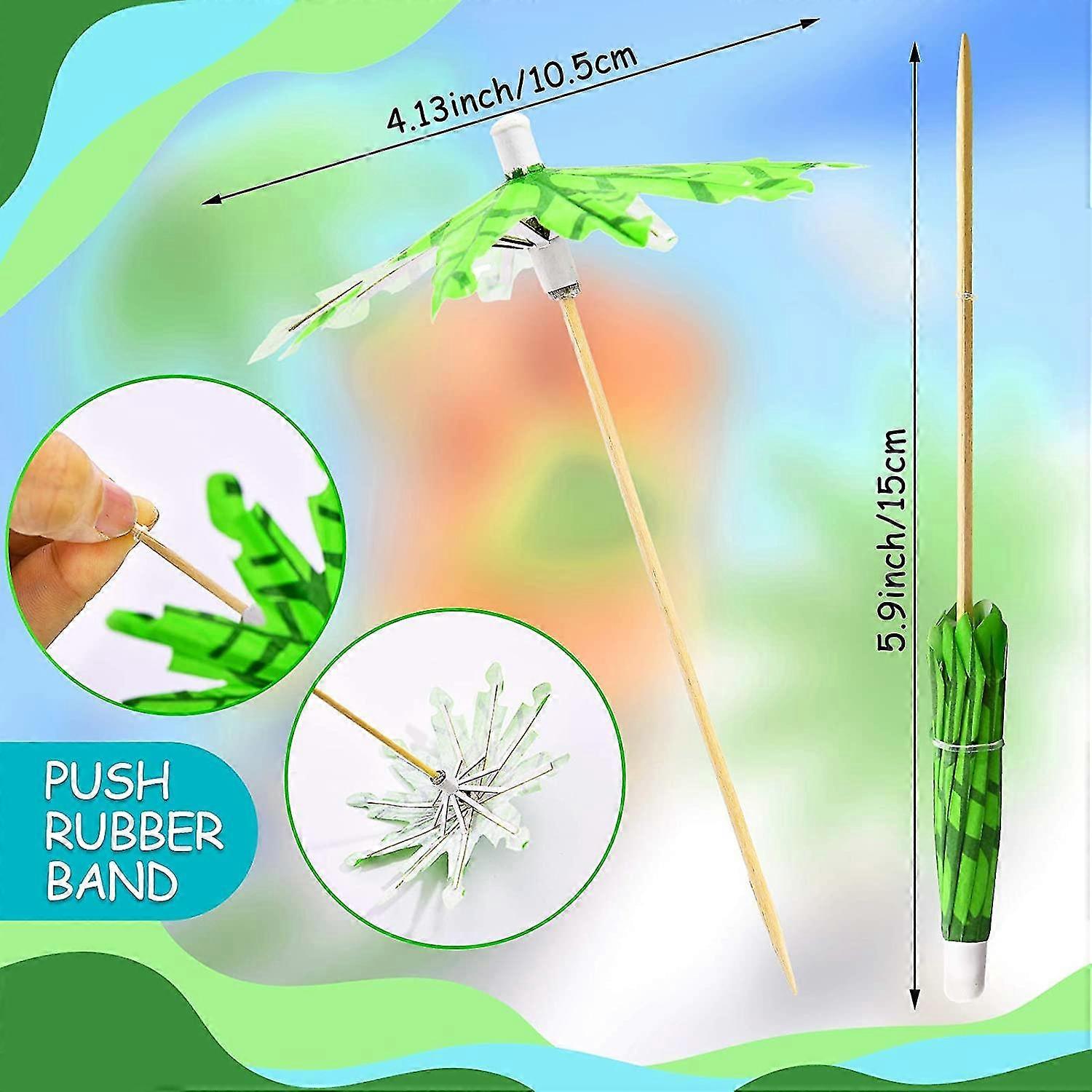 40 Pieces Green Tropical Coconut Palm Tree Toothpicks Paper Umbrellas ...