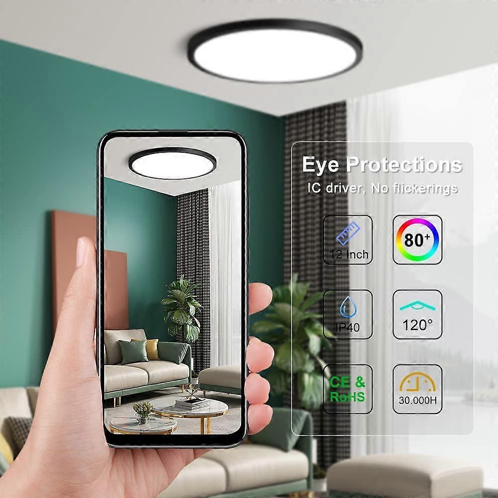 Ultra Thin LED Ceiling Lamps Stepless Dimmable Modern 20inch Ceiling ...