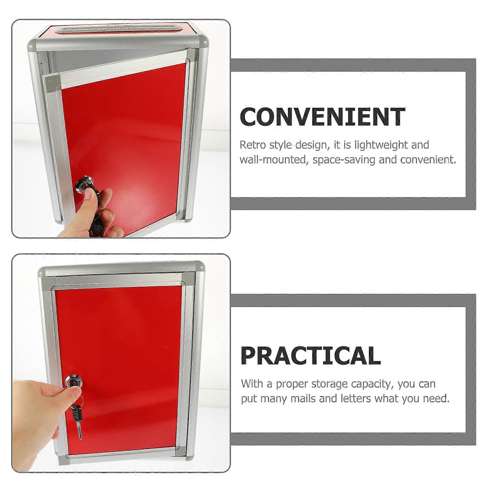 Wall Mount Mailbox Reusable Post Box Locking Letter Box Suggestion Box ...