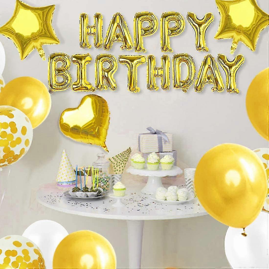 Grattis på födelsedagen Girlanger Konfetti Ballonger Dukar Blå ...