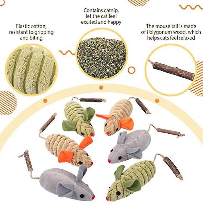 1Pcs Catnip Toys Interactive Plush Cat Teething Chew Toy Mice Animal Cat Toys for Indoor Kittens ...