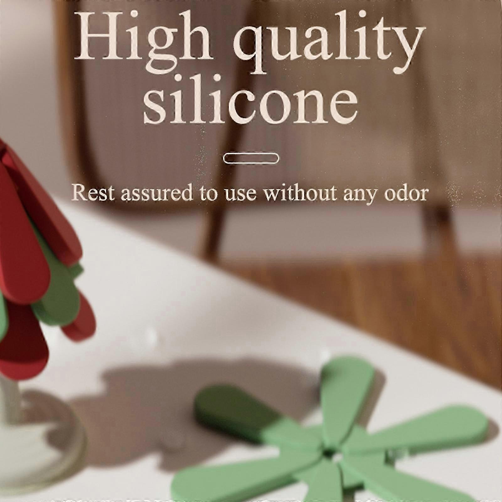 Silicone Chirstmas Tree Foldable Heat-Resistant Table Mat Coaster Set ...