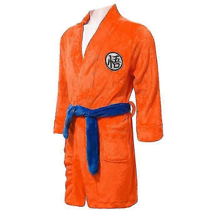 Adults Flannel Bathrobe Son Goku Sleepwear Robe Pajamas Halloween ...