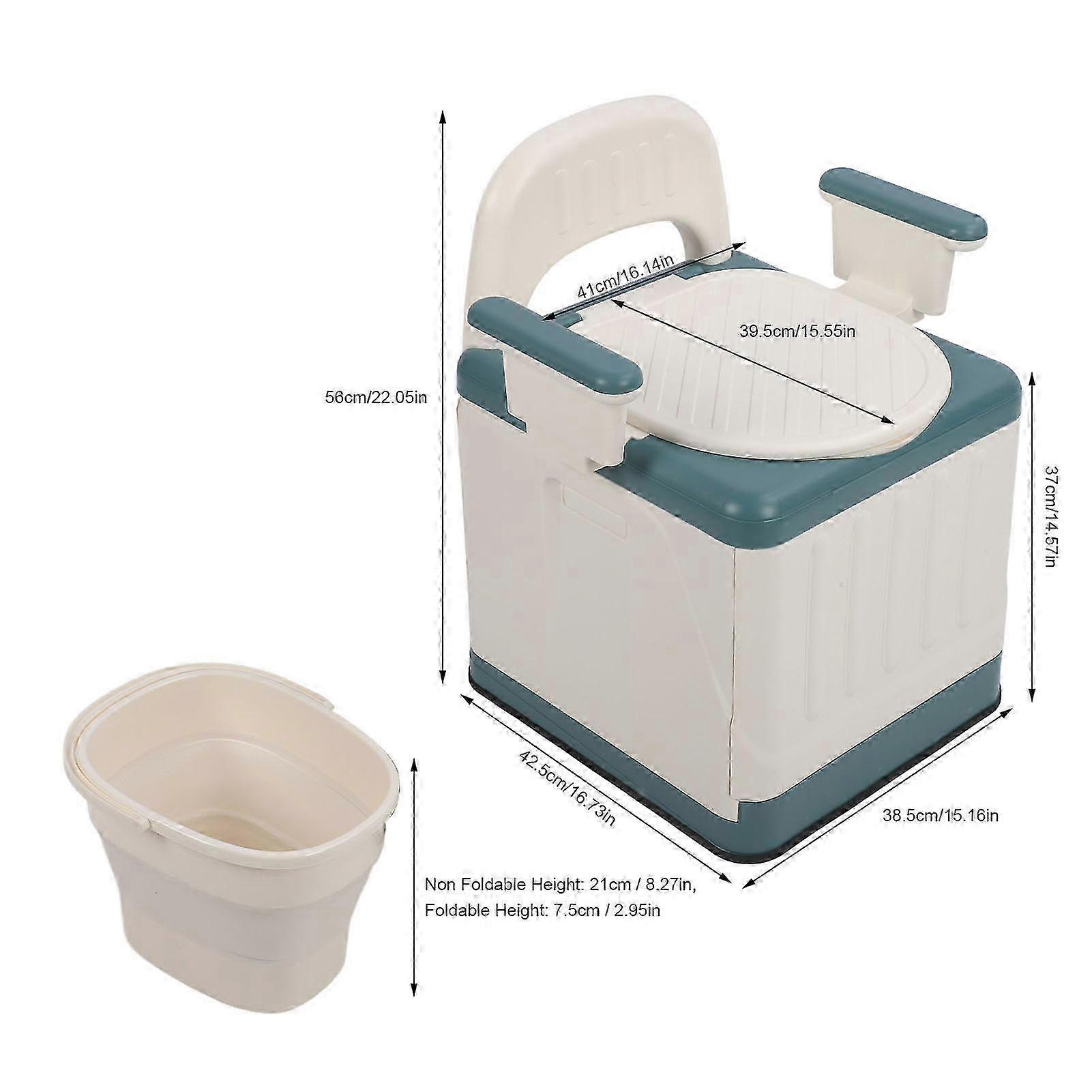 Portable Toilet Odor Proof Foldable Bedside Commode Chair with Armrests ...