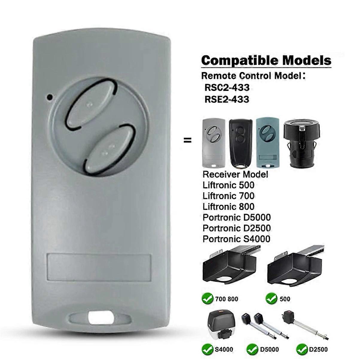 Garage Door Opener for ECOSTAR RSC2 RSE2 433MHz Remote Control | Fruugo UK