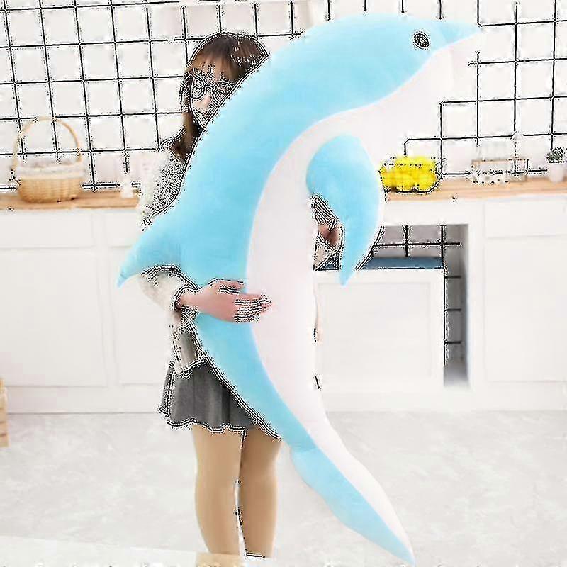 Huge 30-160cm Blue Pink Stuffed Dolphin Plush Toy for Kids' Birthday ...