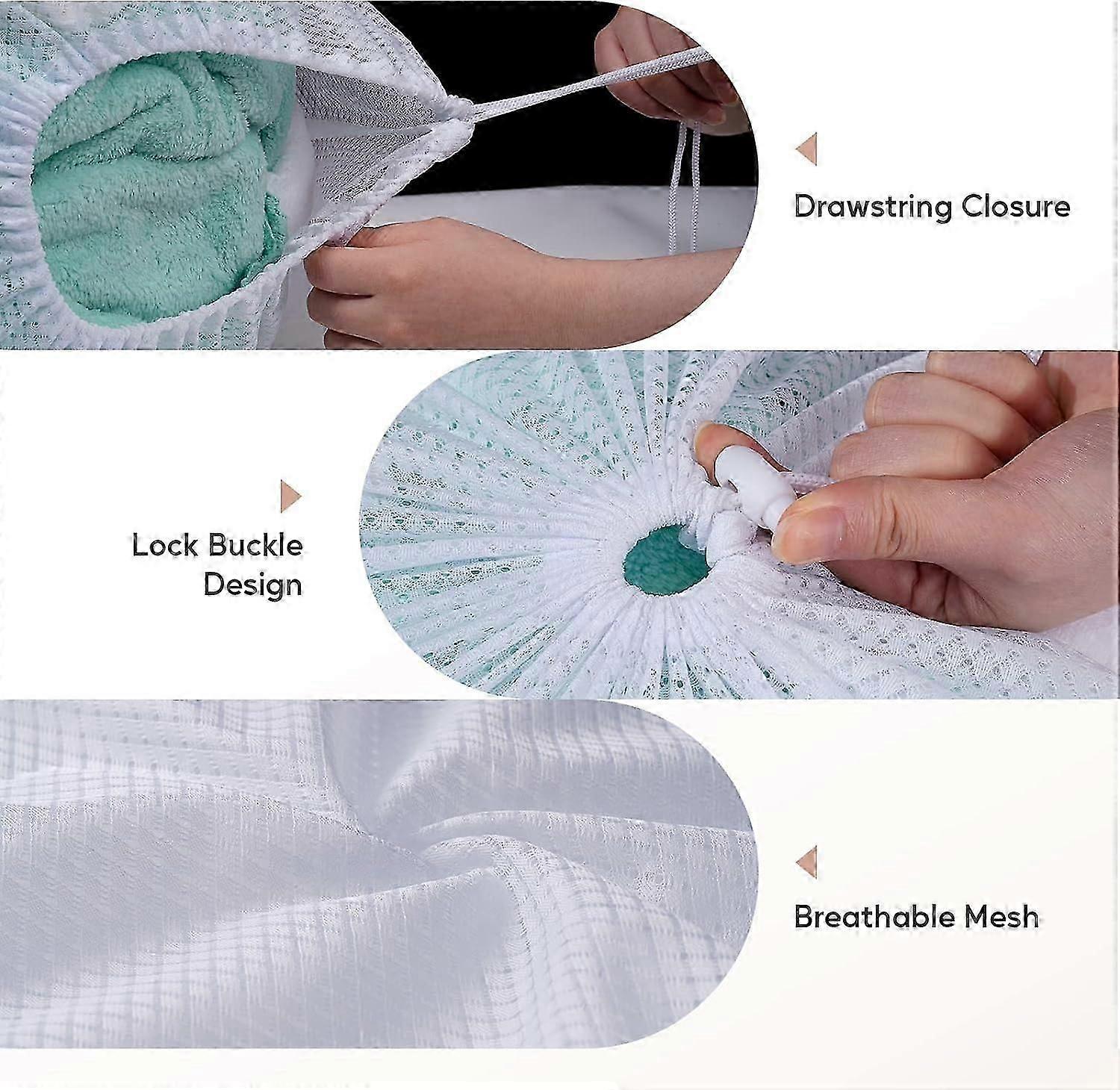 2Pcs Washing Machine Net, Laundry Net with Drawstring Reusable Laundry ...