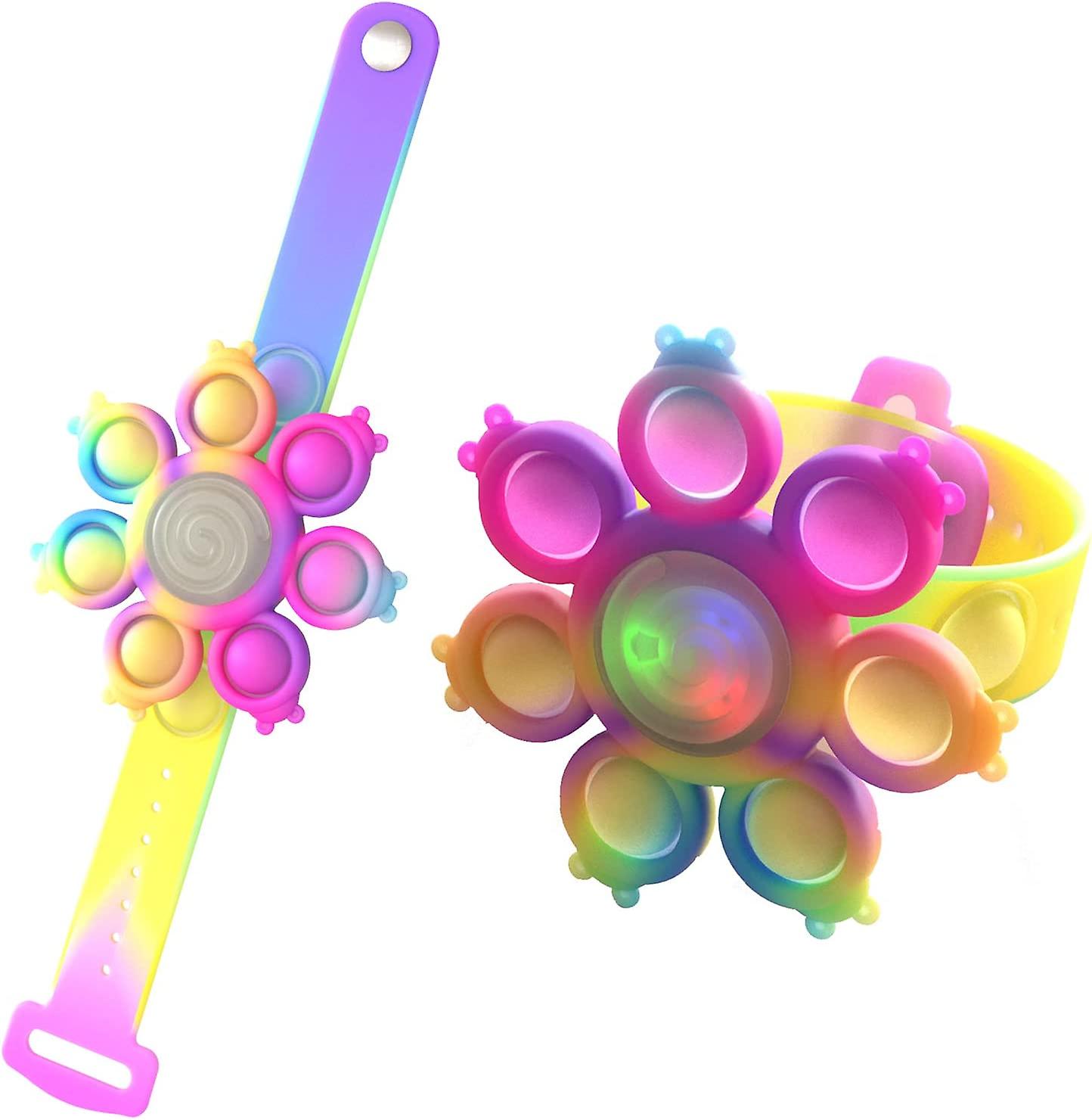 Pop It Watch Spinner Band Light Up Fidget Toy For Boys And Girls Bubble ...