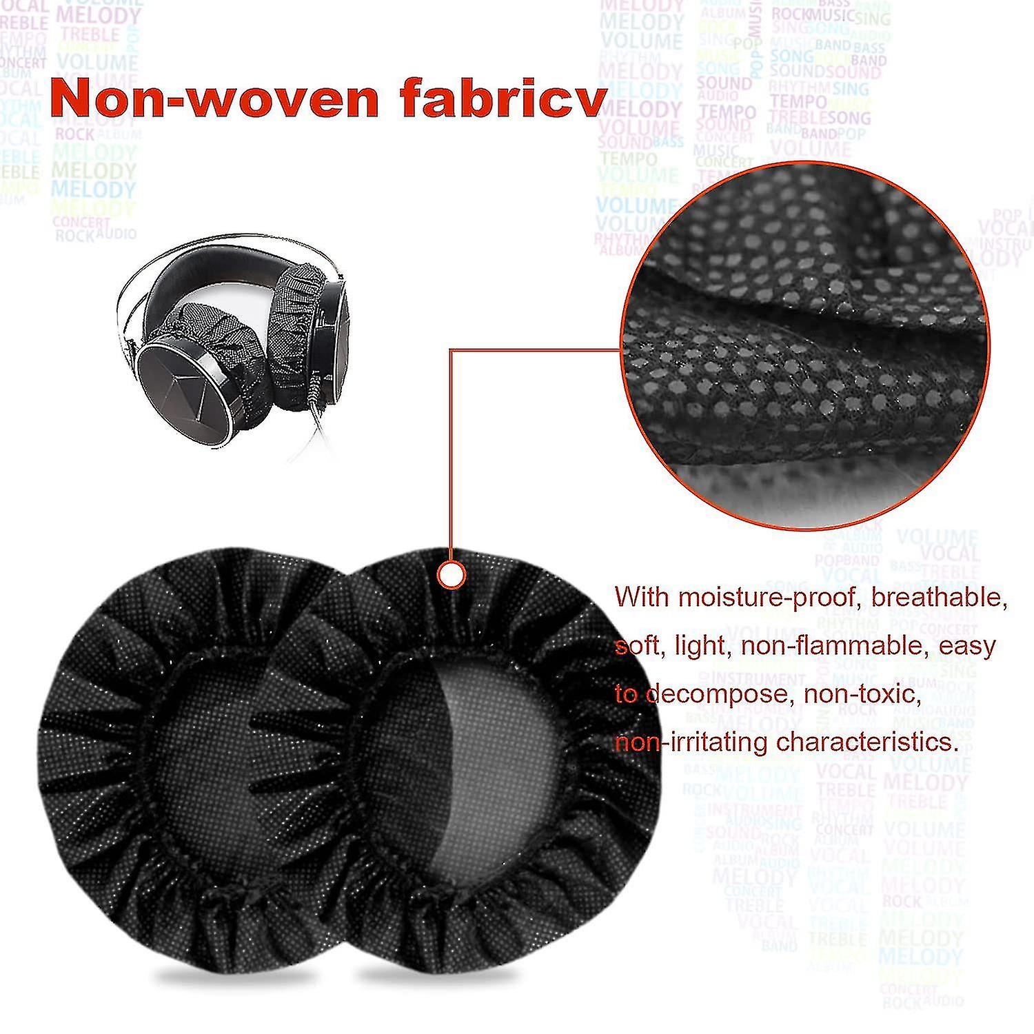 100 Pieces Headphone Earpad Covers, Nonwoven Dust-proof Earphone Covers ...