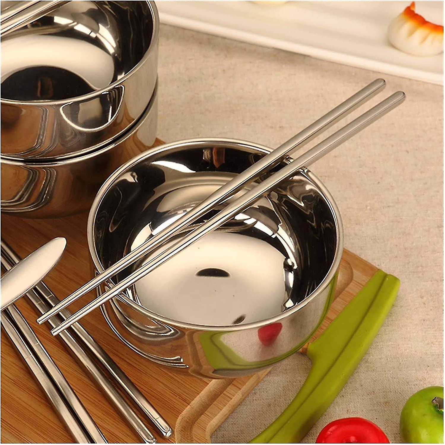 Utomhus rostfritt stål porslin Camping bestick Vikbara ätpinnar Sked ...