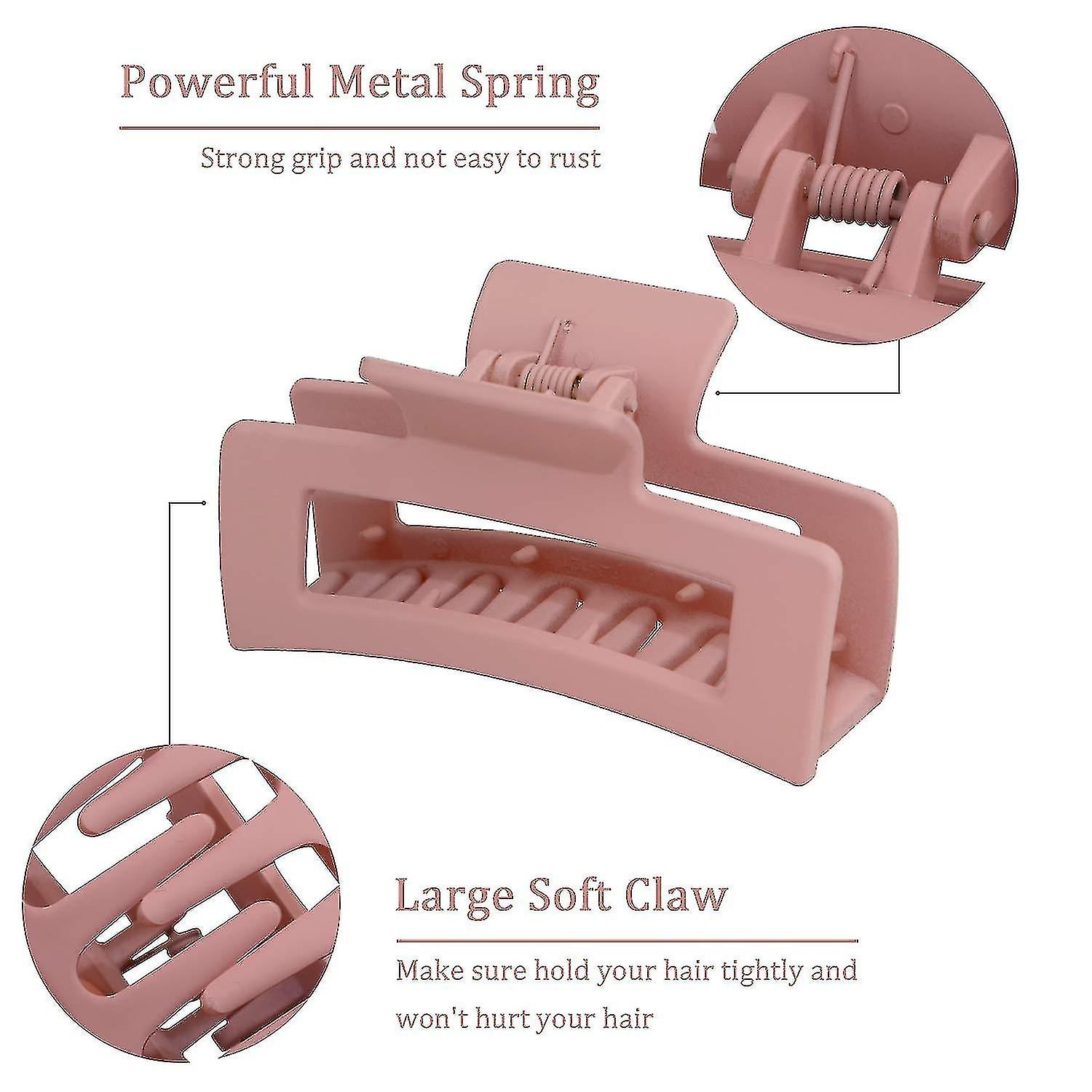 Hair Claw Clips,6pcs Strong Hold Rectangle Claw Hair Clips Bright Color ...