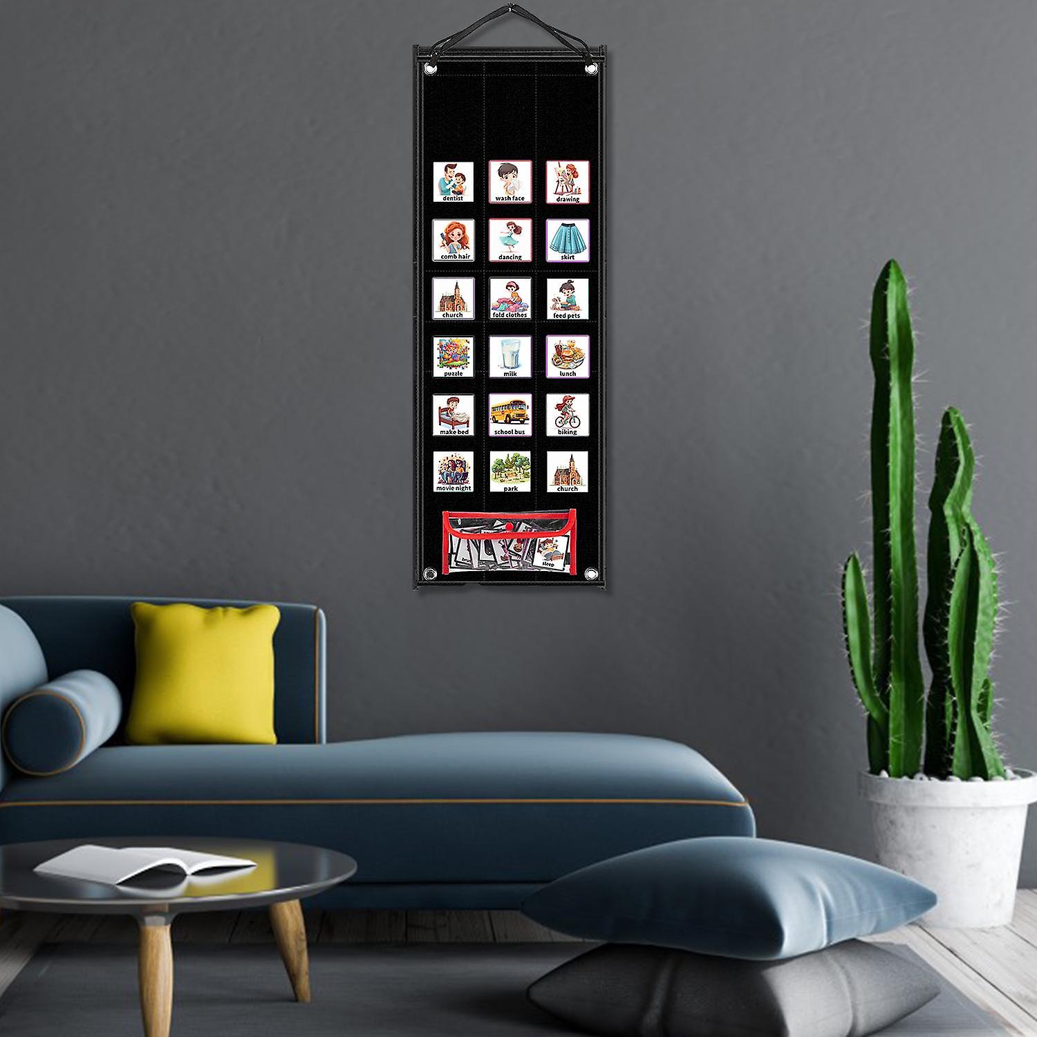 1 Set Kids Visual Schedule Chart 2-in-1 Daily Chore Routine Learning ...