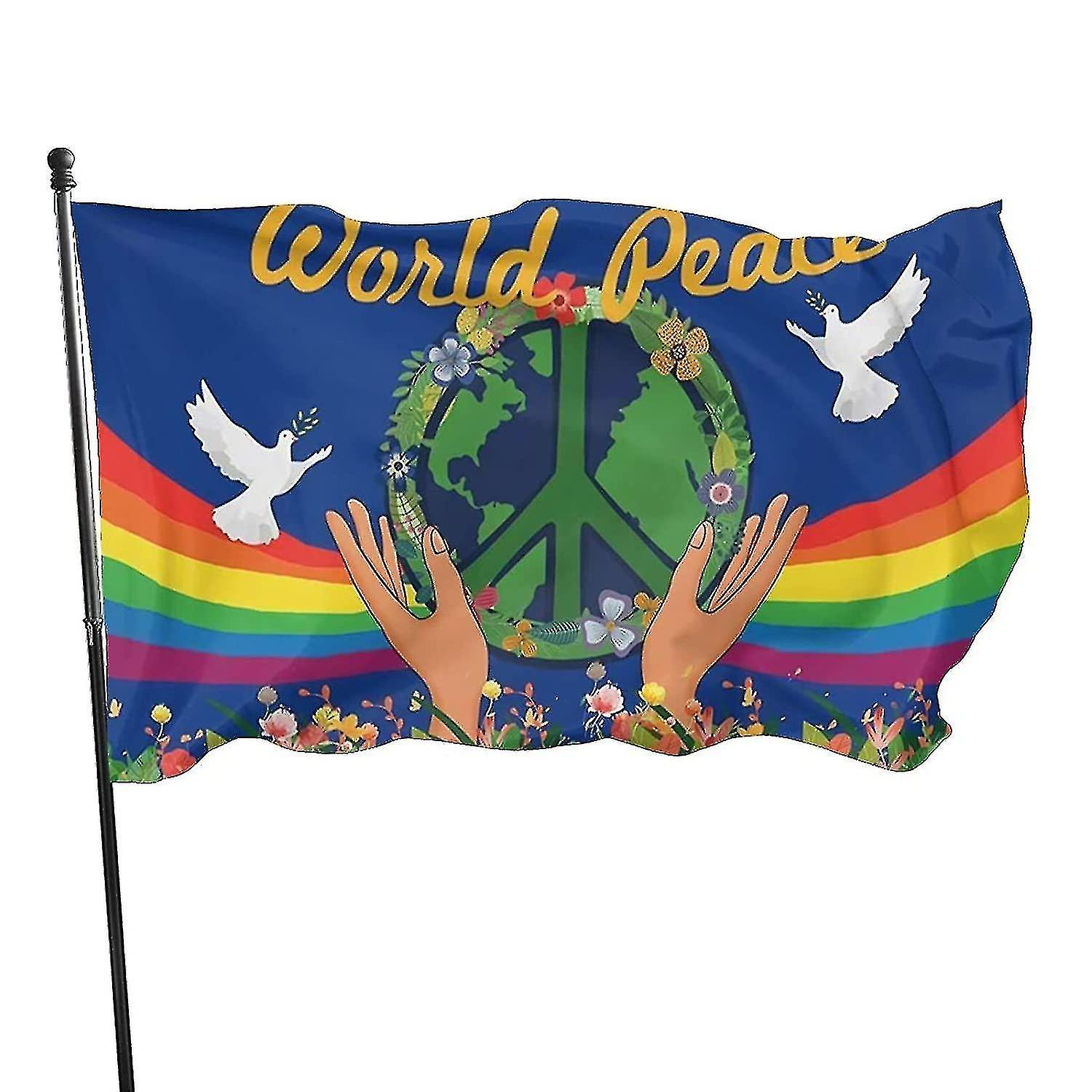 Peace Flag, Peace Dove World Peace Sign Symbol Flag For Patio Lawn Home ...