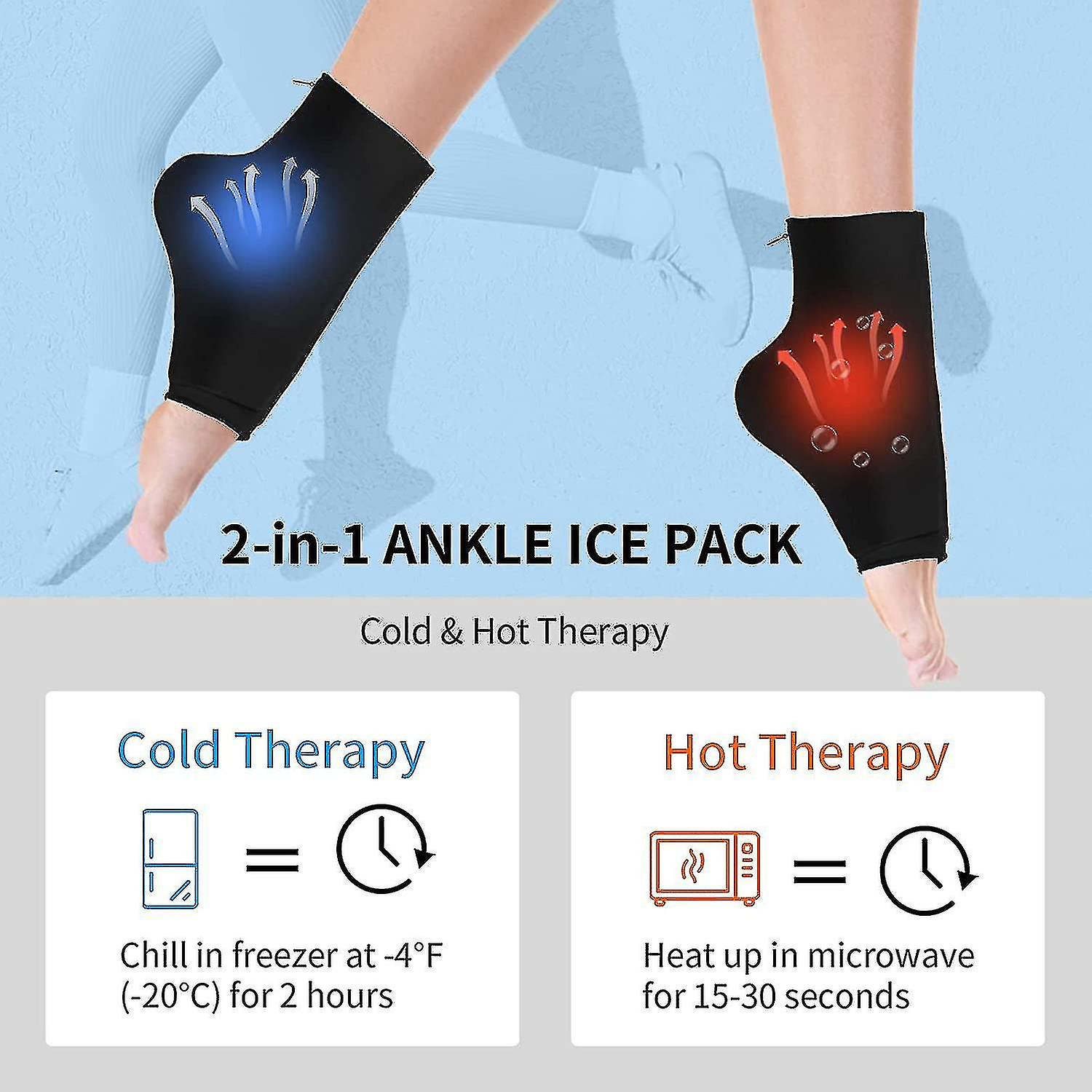 Ankle Foot Ice Pack Wrap For Injuries Reusable Gel Cold Pack Instant ...