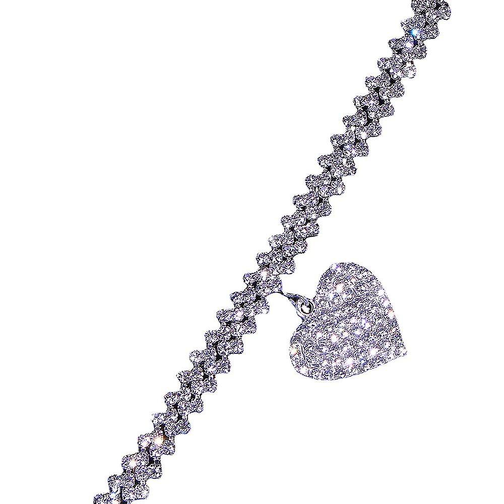 Twinkle Diamond Heart Anklet Bling Shining Foot Jewelry | Fruugo UK