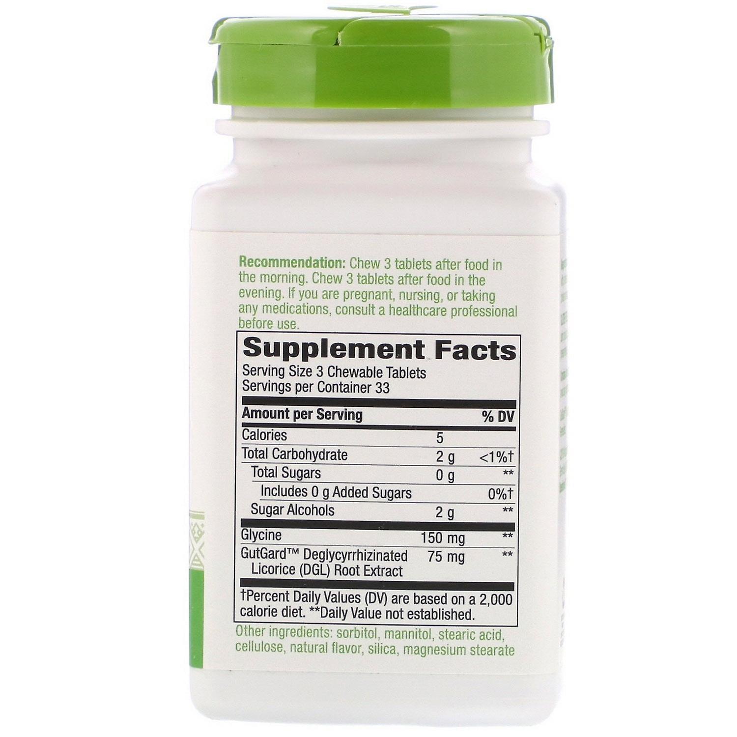 Nature's Way, DGL, Deglycyrrhizinated Licorice, 100 Chewable Tablets ...