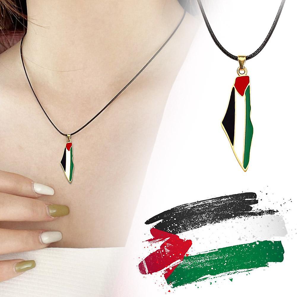 Palestine Flag Maps Necklace Pendants with 50cm Chain Palestinian ...