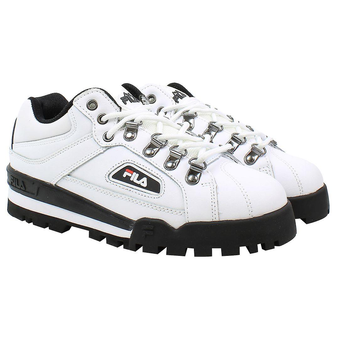Fila Trailblazer Low Lace Up Casual Womens Trainers Black White 1010744 ...
