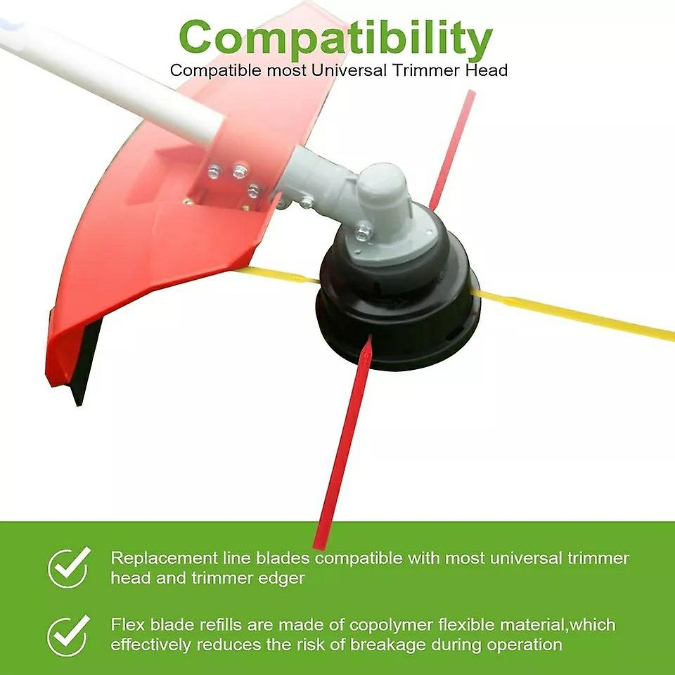 80Pcs For Aero-Flex Lawn Mower Flexible Line Blades Universal Grass ...